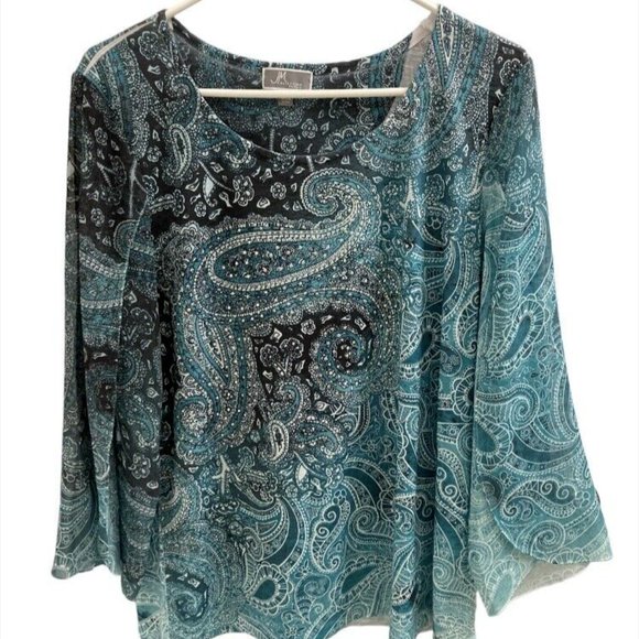 JM Collection | Tops | Jm Collection Womens Enbellished Blouse Sz Pl ...